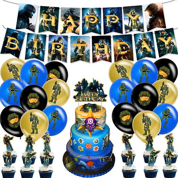 Halo Happy Birthday Frozen Kit de globos Globos de látex con bandera y ...
