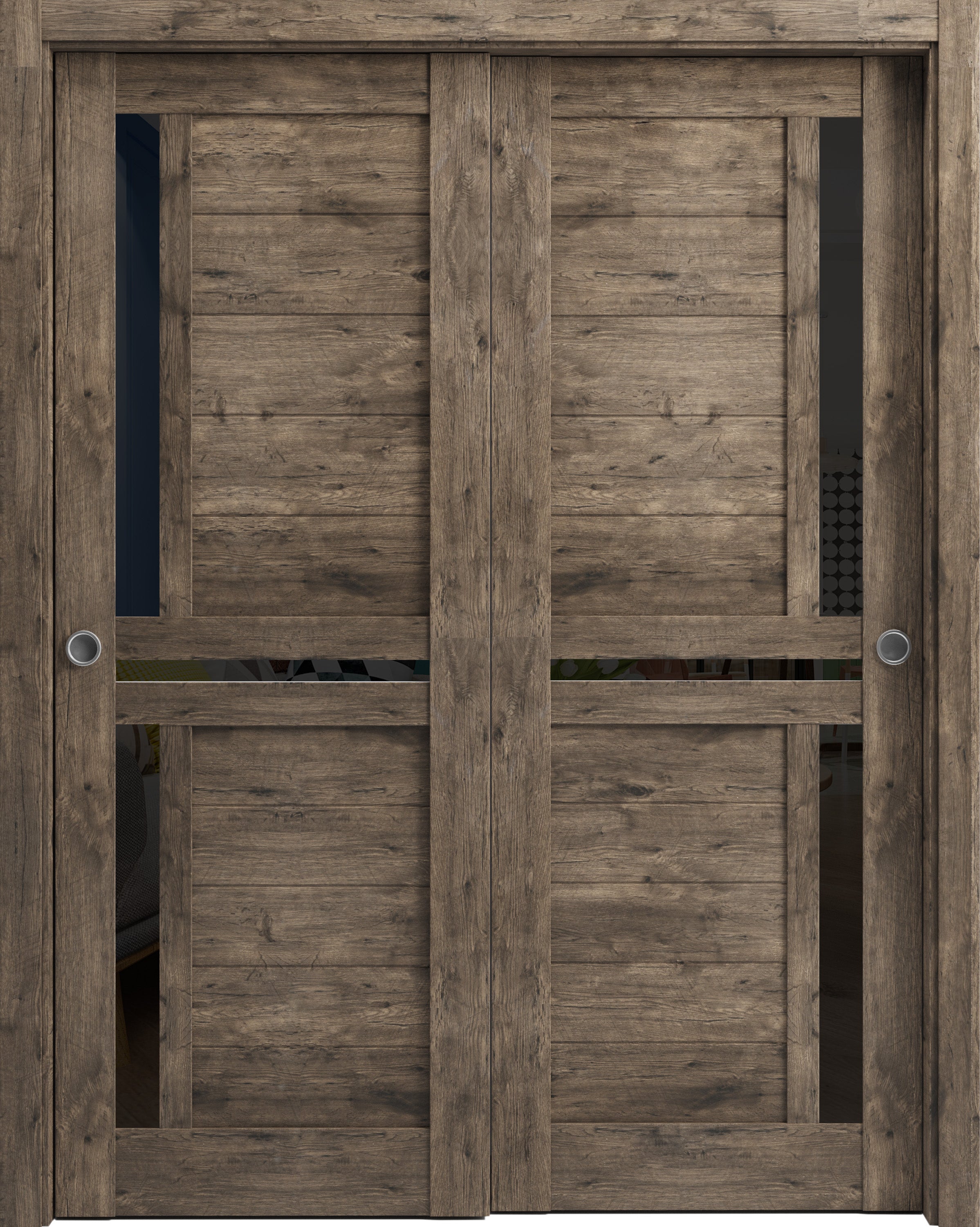 Sliding Closet Bypass Doors 84 x 80 inches | Veregio 7588 Cognac Oak ...