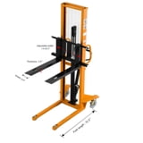 "APOLLOLIFT Hydraulic Manual Forklift, 1100lbs Hand Walkie Stacker, 63 ...
