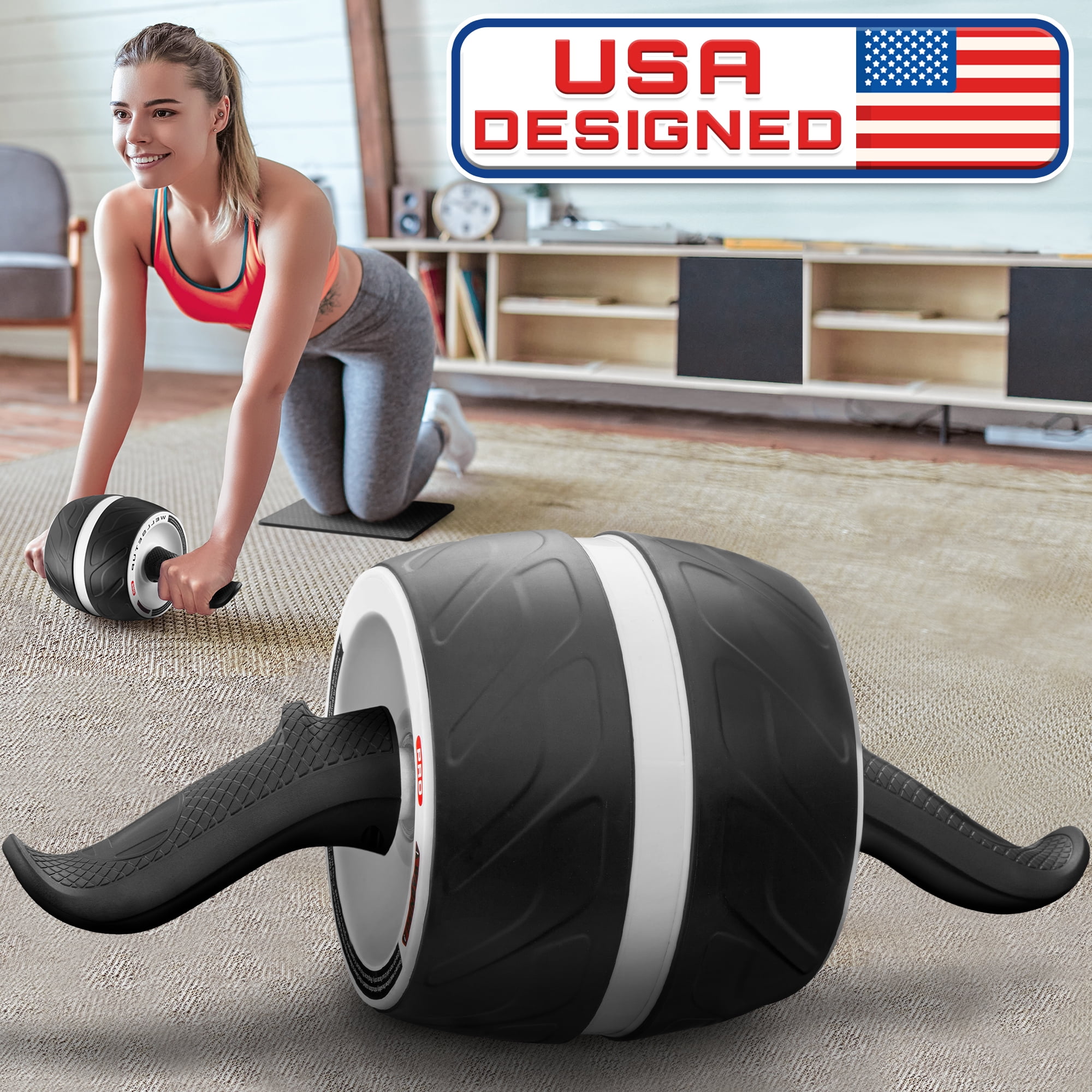 Ab Roller Wheel w/ Knee Pad, Abs & Core Exercise Equipment by Mata1-USA ...