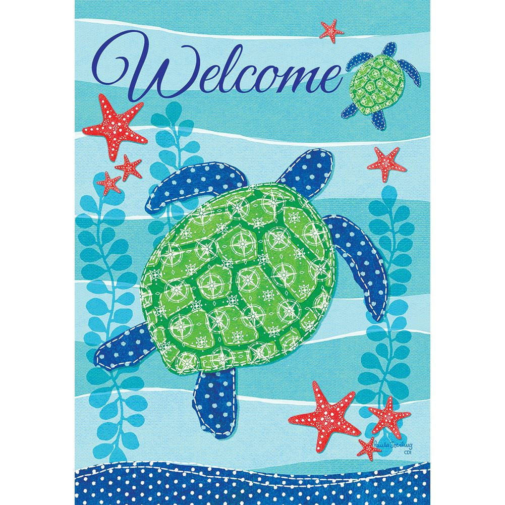 Custom Decor Garden Flag - Sea Turtle Welcome - Walmart.com
