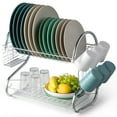 Ktaxon Kitchen Stainless Steel Dish Cup Drying Rack Holder 2-Tier Dish ...