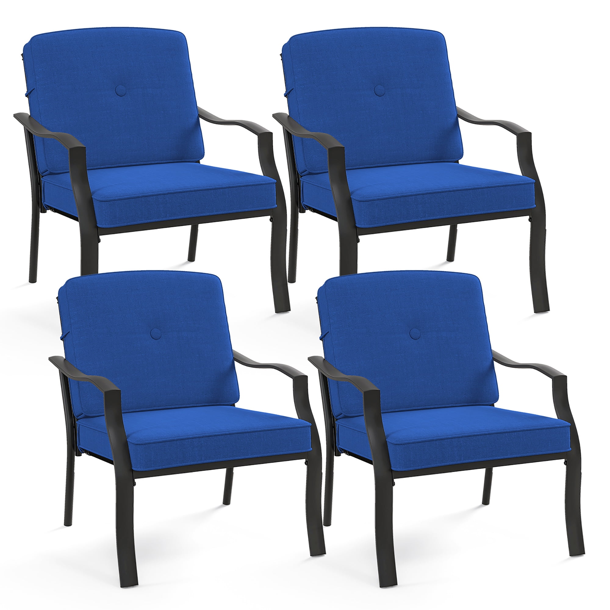 Click here for Gymax 4 Pcs Patio Metal Chairs Outdoor Dining Seat... prices