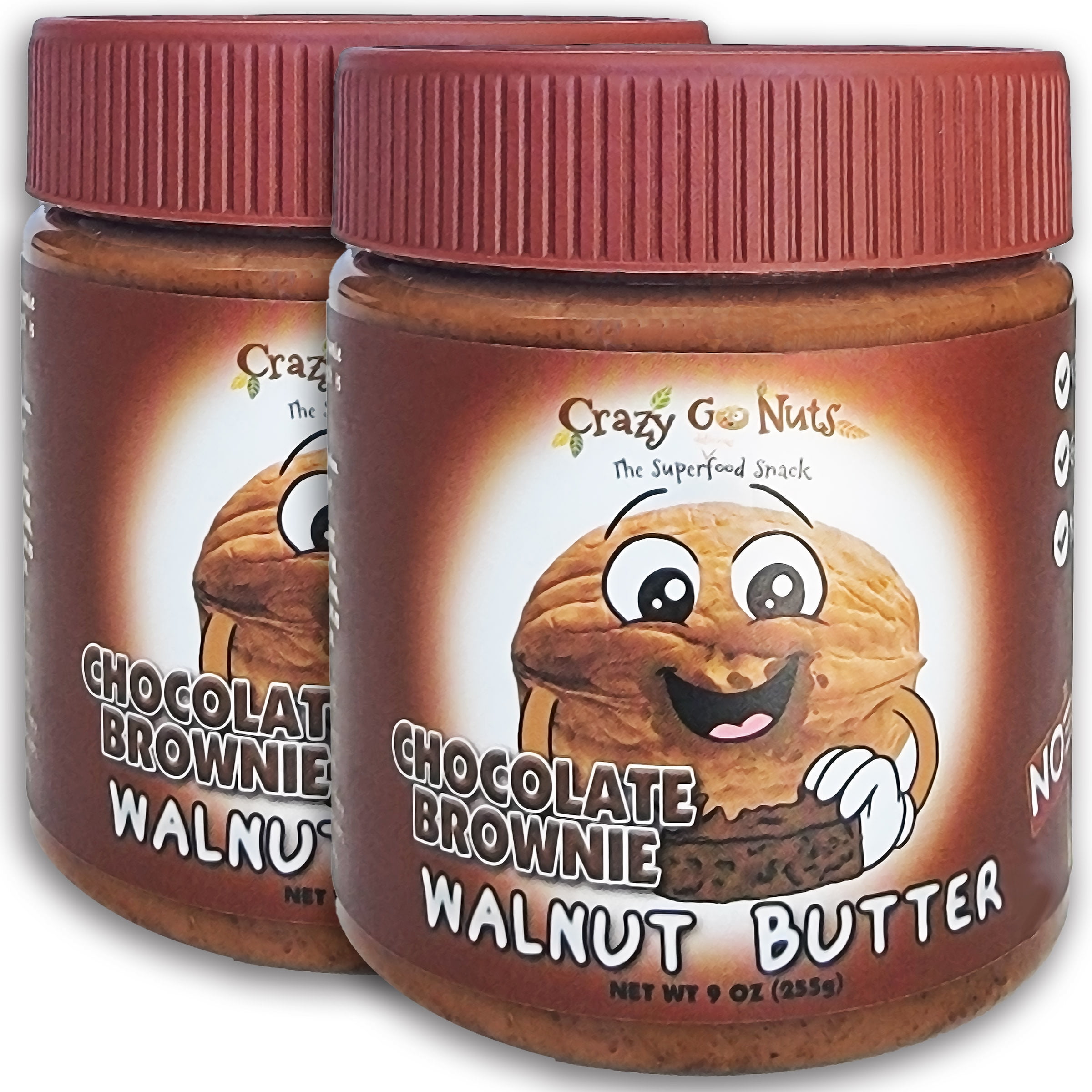 Crazy Go Nuts Chocolate Brownie Walnut Butter - 2 Pack - Walmart.com