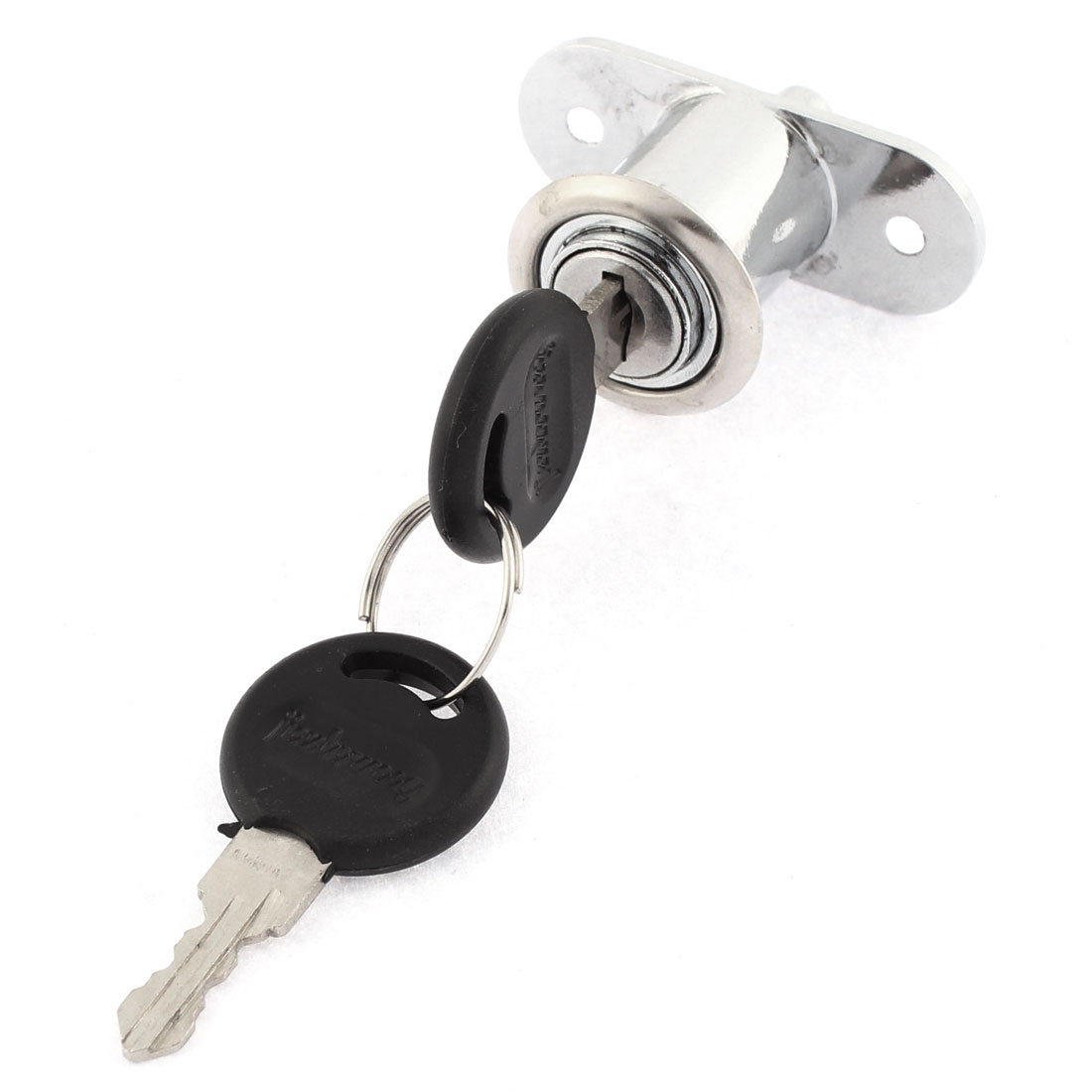 Cabinet Drawer Metal Cylinder Shaped Security Push Type Lock w 2 Keys ...