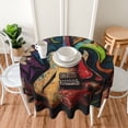 Guitar Music Graffiti Street Wall Art Tablecloths Round 60 inch Fabric ...