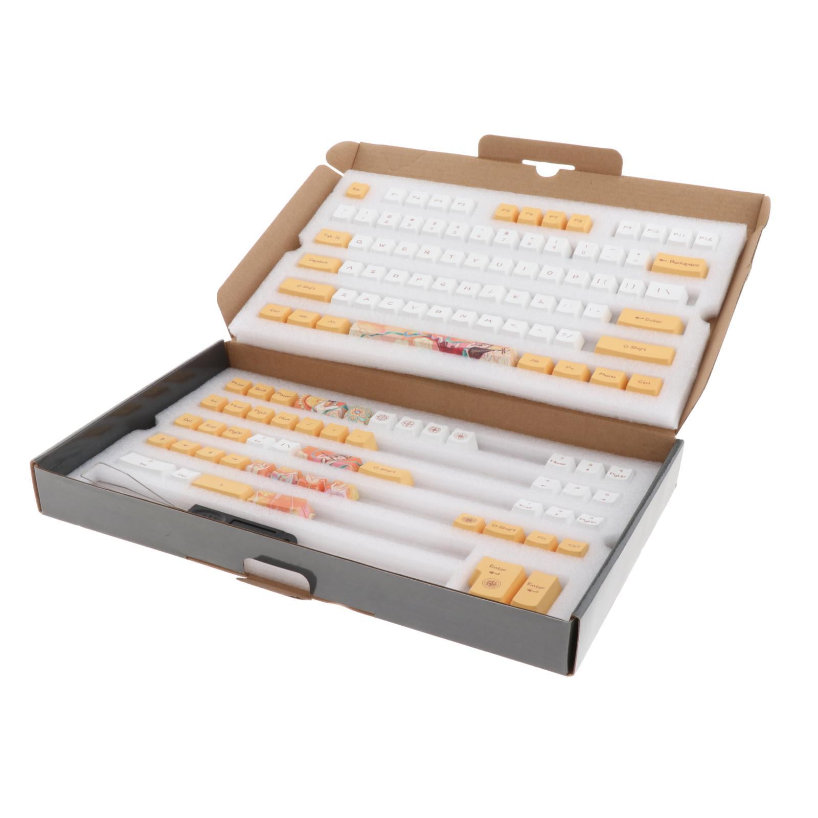 124 Keys PBT Set English Yellow Assembly Replaces for Mechanical ...