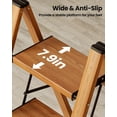 3 Step Woodgrain Folding Aluminum Step Stool Multi-use Home Kitchen ...