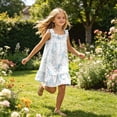 SONXAHE Tween Girls Ruffle-Strap Dress Floral Print Loose Cut Home ...