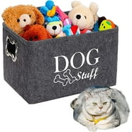 Brabtod Square Dog Toy Basket Storage Cotton Rope Storage Basket Pet ...