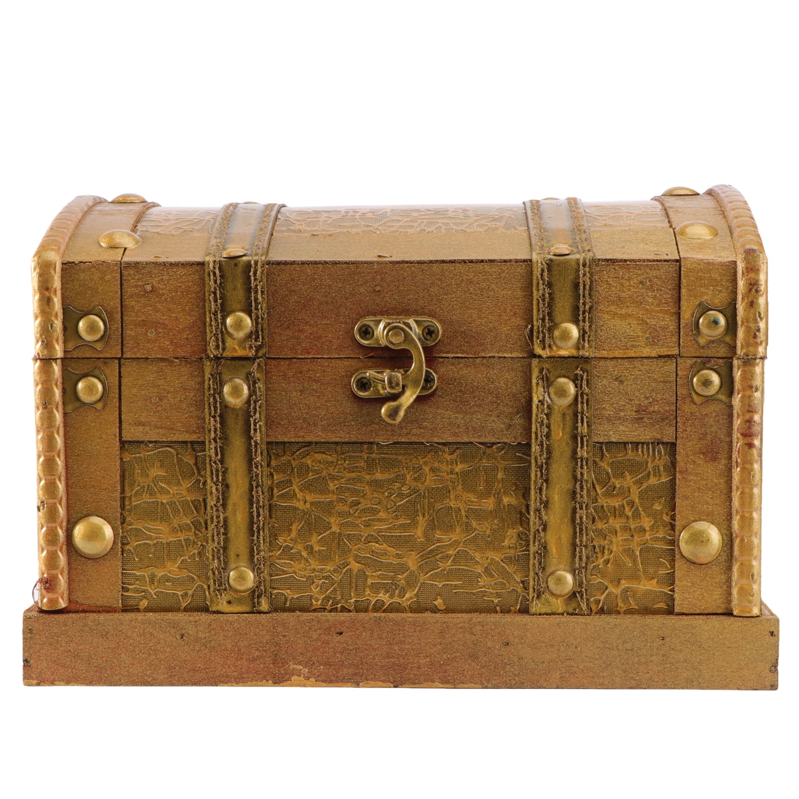 NUOLUX Retro Wooden Pirate Treasure Chest Box Jewelry Storage Organizer ...