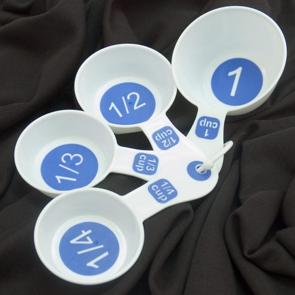 Measuring Cups with Large Print- Set of 4- White-Blue - Walmart.com
