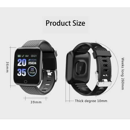 D13 1.3in Intelligent Watches 116 Plus Heart Rate Monitoring Watch ...