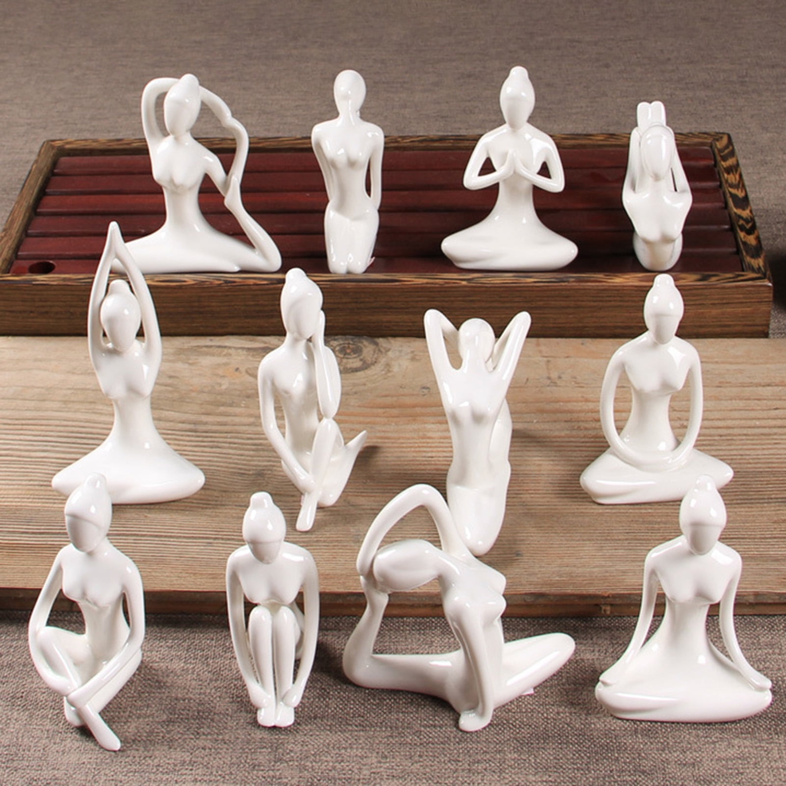 Smooth Surface Ceramic Meditation Decoration - Yoga Figurine with Yoga ...