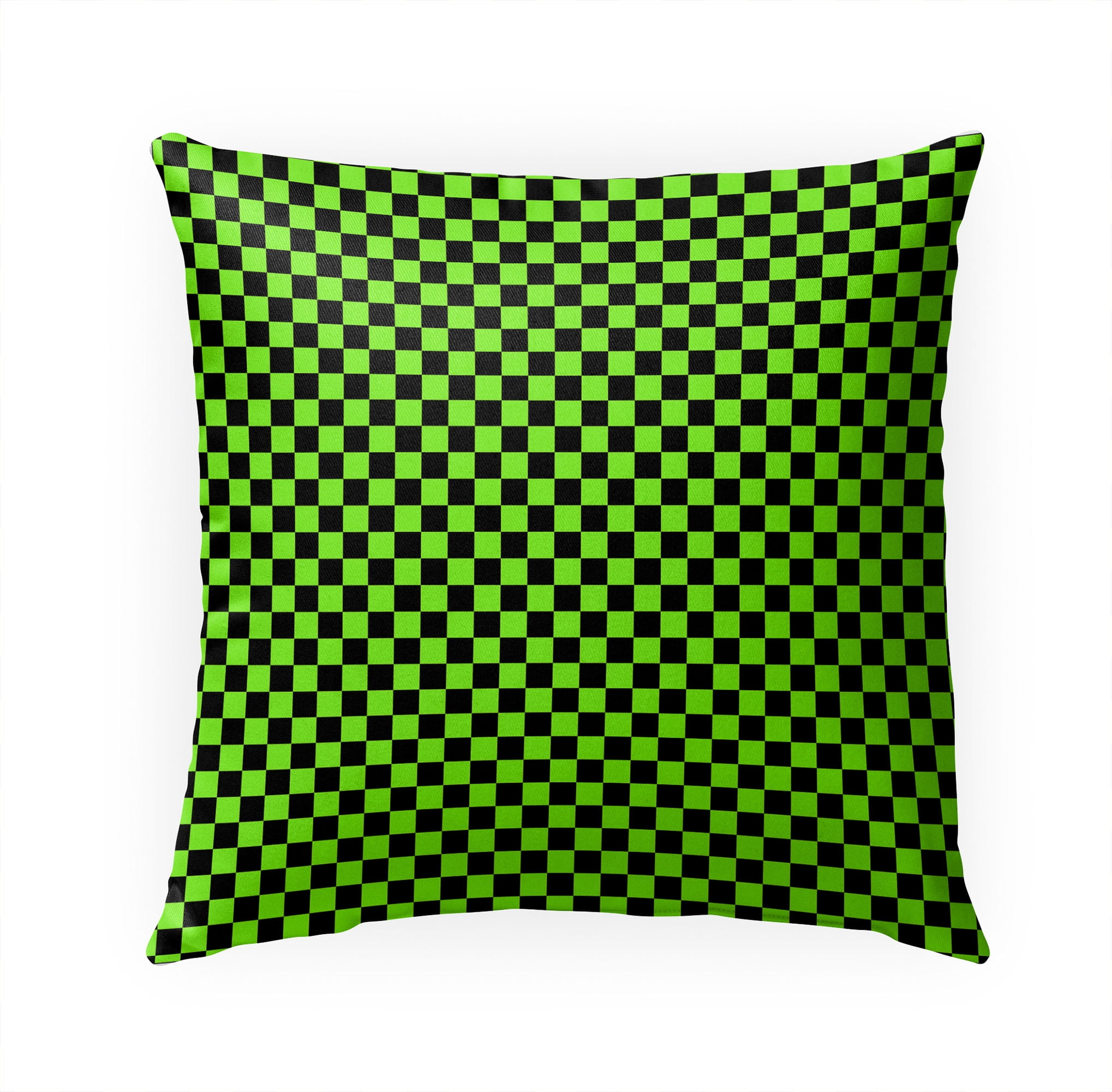 Checker Board Lime Green & Black Outdoor Pillow by Kavka Designs ...