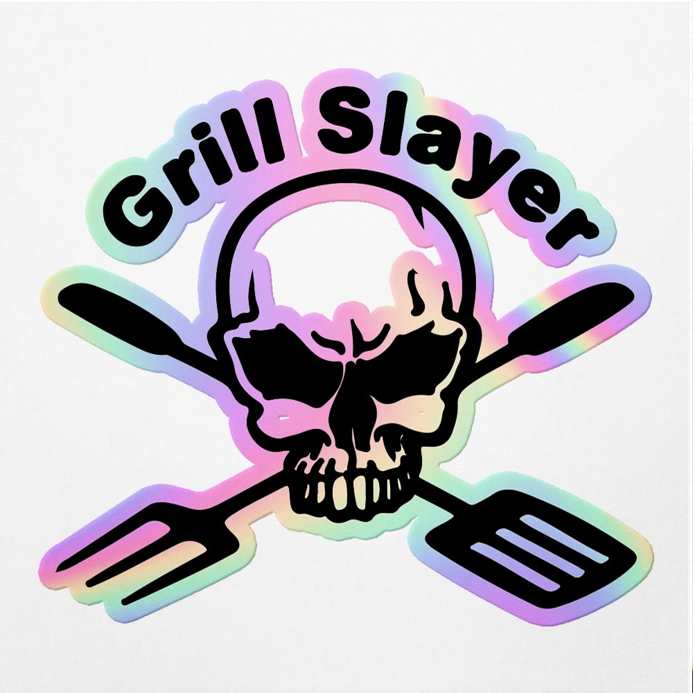 Vinyl Stickers Decals Of Bbq Head Illustration - Apply On Any Smooth ...