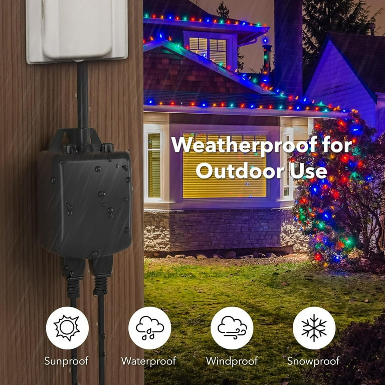 Outdoor Holiday Lights Digital Timer DEWENWILS Outdoor Light Timer