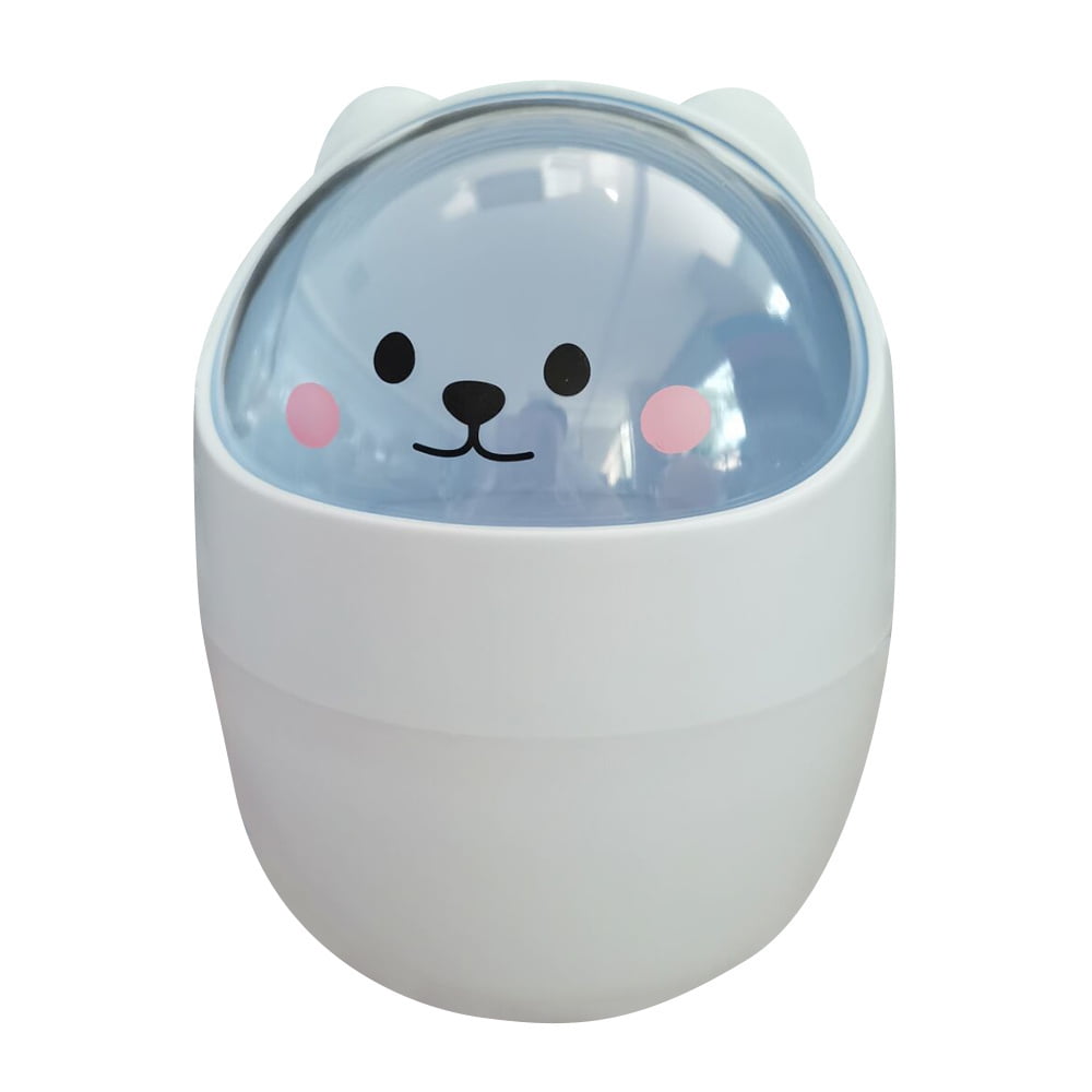 Mini Desktop Trash Can Plastic Table Dustbin Sundries Barrel Storage ...