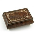 Contemporary 30 Note Wood Tone Music Box with an Arabesque Wood Inlay ...