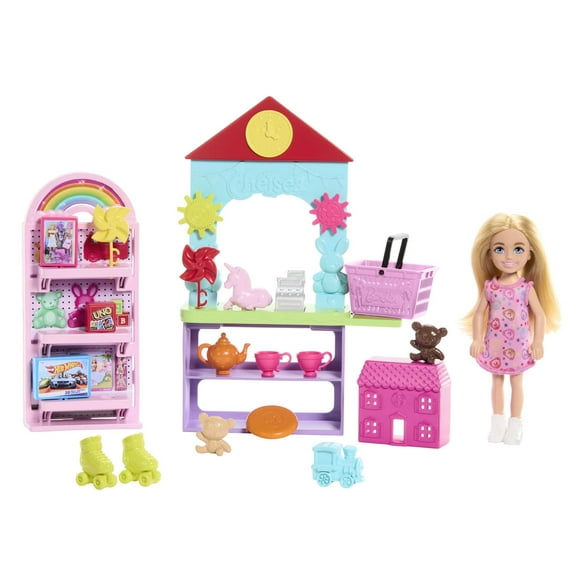 Chelsea Doll & Closet Toy Playset with 15 Pieces Clothes & Accessories ...