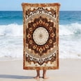 Boho Leaf 2-in-1 Beach Towel Backpack,Quick Dry Beach Towel Blanket Bag ...