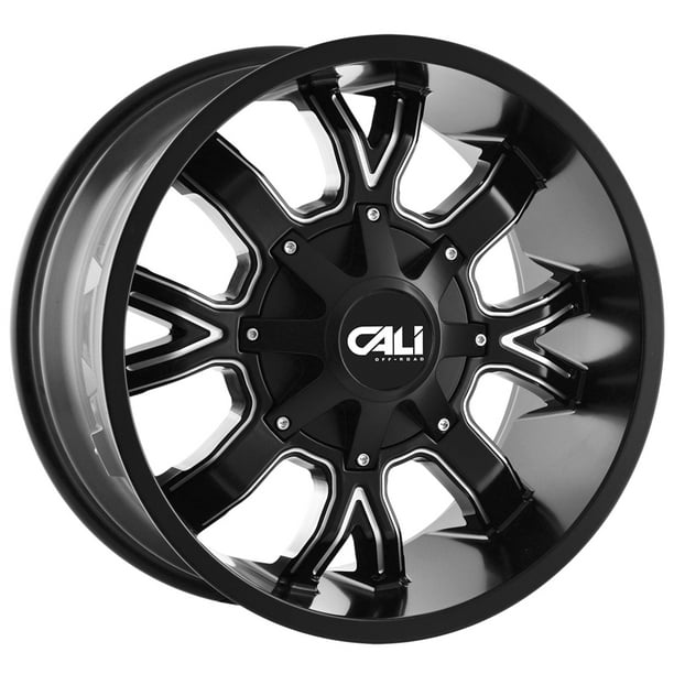 Cali Off-Road 9104 Dirty 22x10 5x5"/5x5.5" -19mm Black/Milled Wheel Rim ...