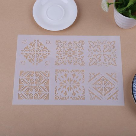 JQSM Flower Square Cake Stencil Fondant Template Buttercream Spray Mold ...