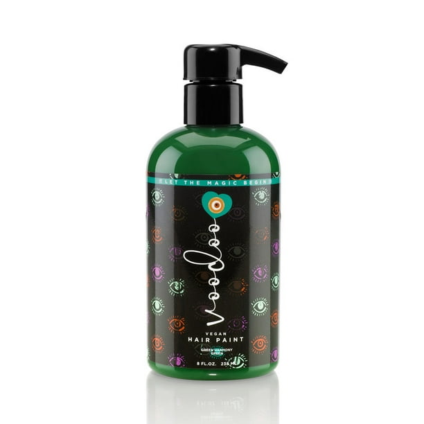 Voodoo Vegan Hair Paint - Green Harmony (Green) 8 fl oz | Vivid, Bright ...