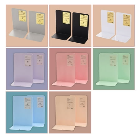 L-shaped Metal Bookends Heavy Duty Book Ends Book Holder Stand Desk ...