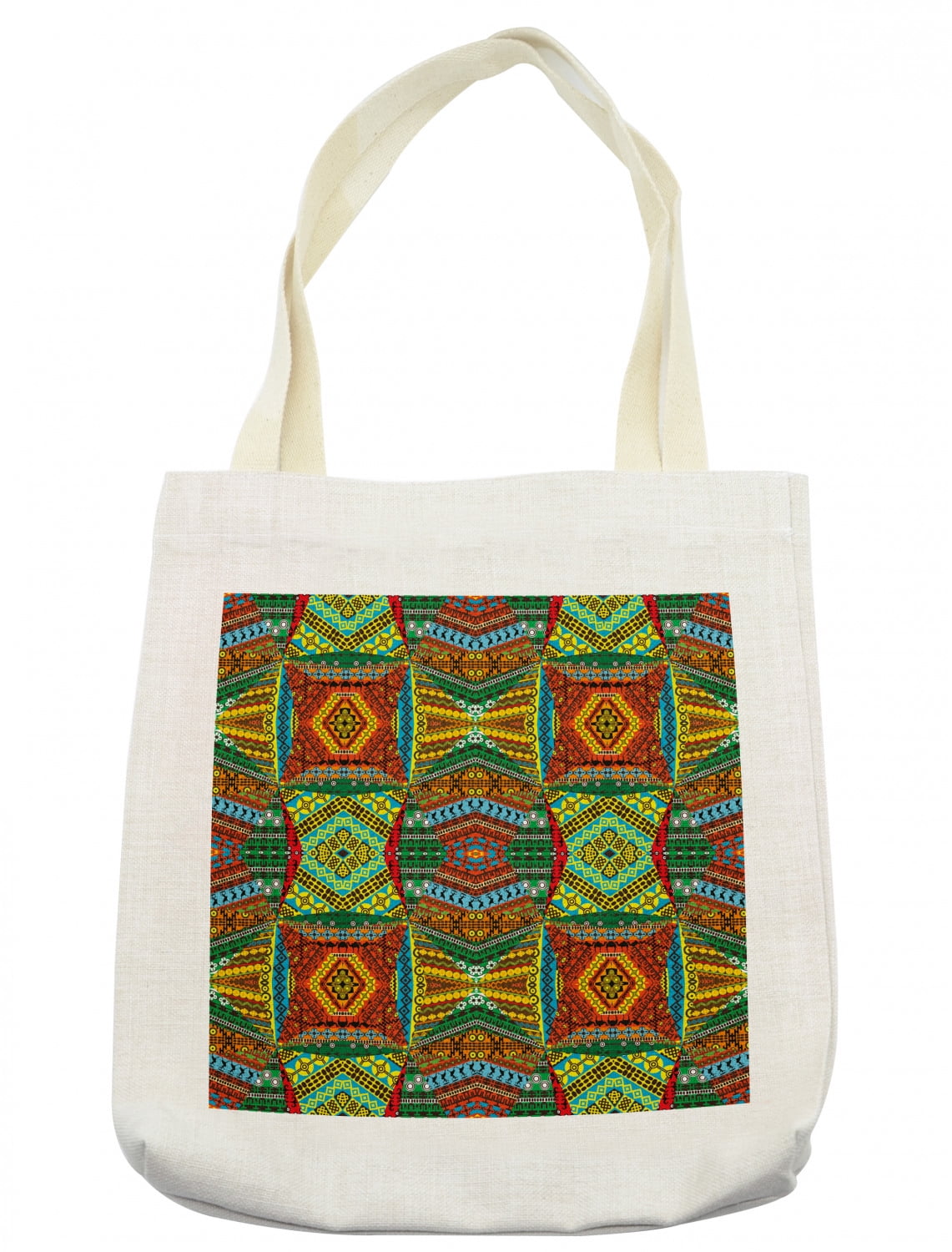 African Tote Bag, Collage of Native Motifs Art Traditional Old ...