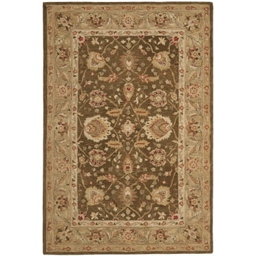 SAFAVIEH Anatolia Venice Traditional Wool Area Rug, Brown/Green, 6' x 9 ...