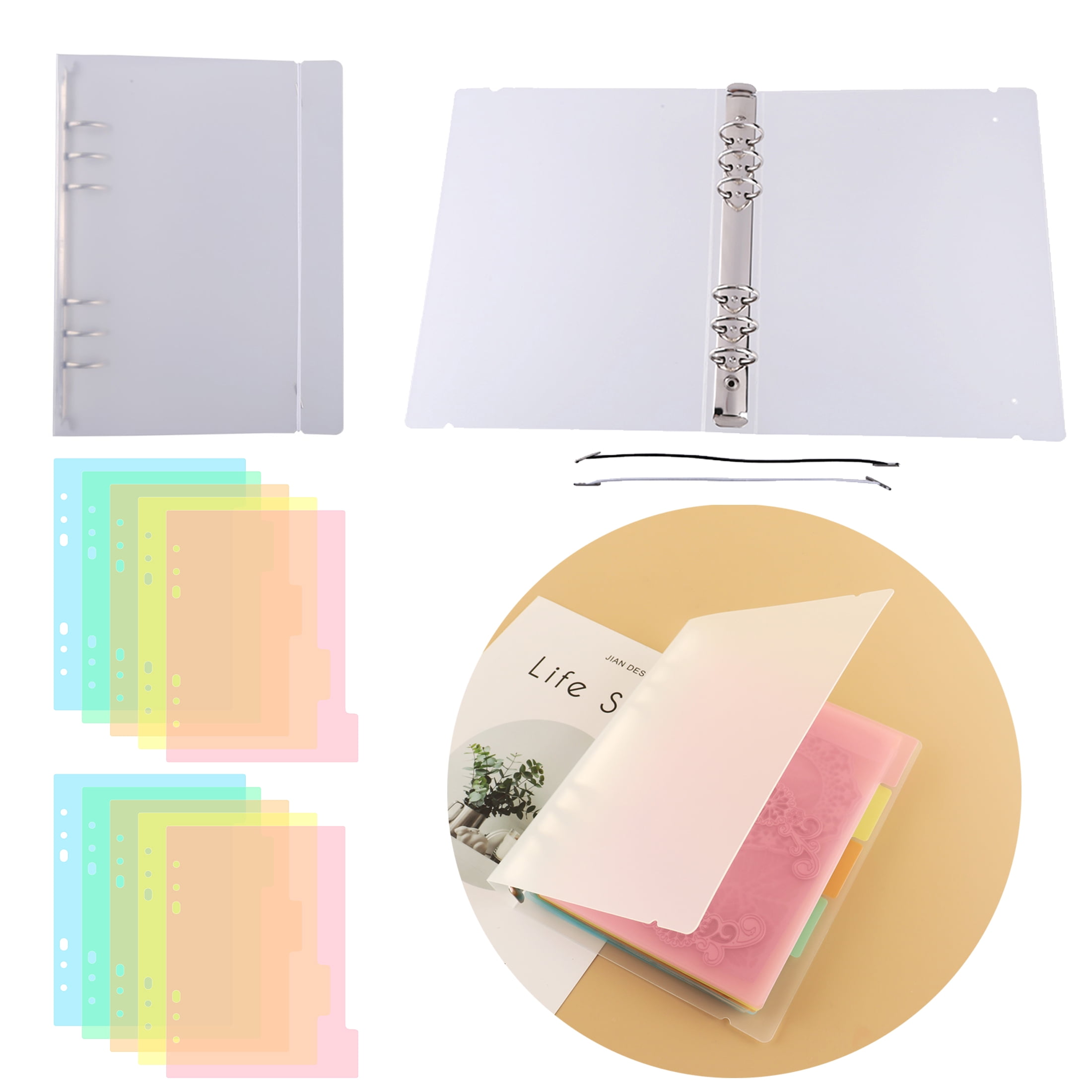 Briartw 12 Pack,2 Pieces A5 Transparent Matte Storage Book Binder Cover ...