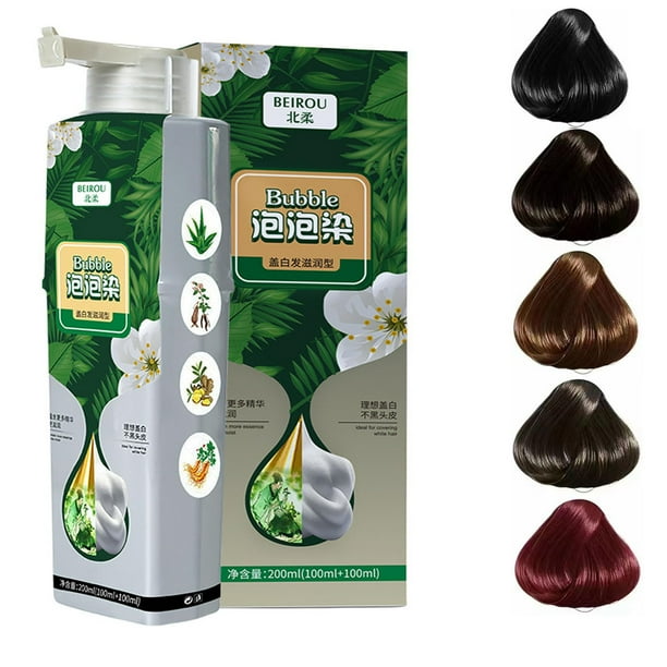 Champú colorante para el cabello JISKG Plant Bubble Chestnut Color ...