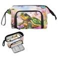Alaza Turtle Flowers Butterfly Pencil Pouch Big Capacity Pencil Case