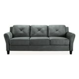 Lifestyle Solutions Taryn Traditional Sofa with Rolled Arms, Dark Gray ...