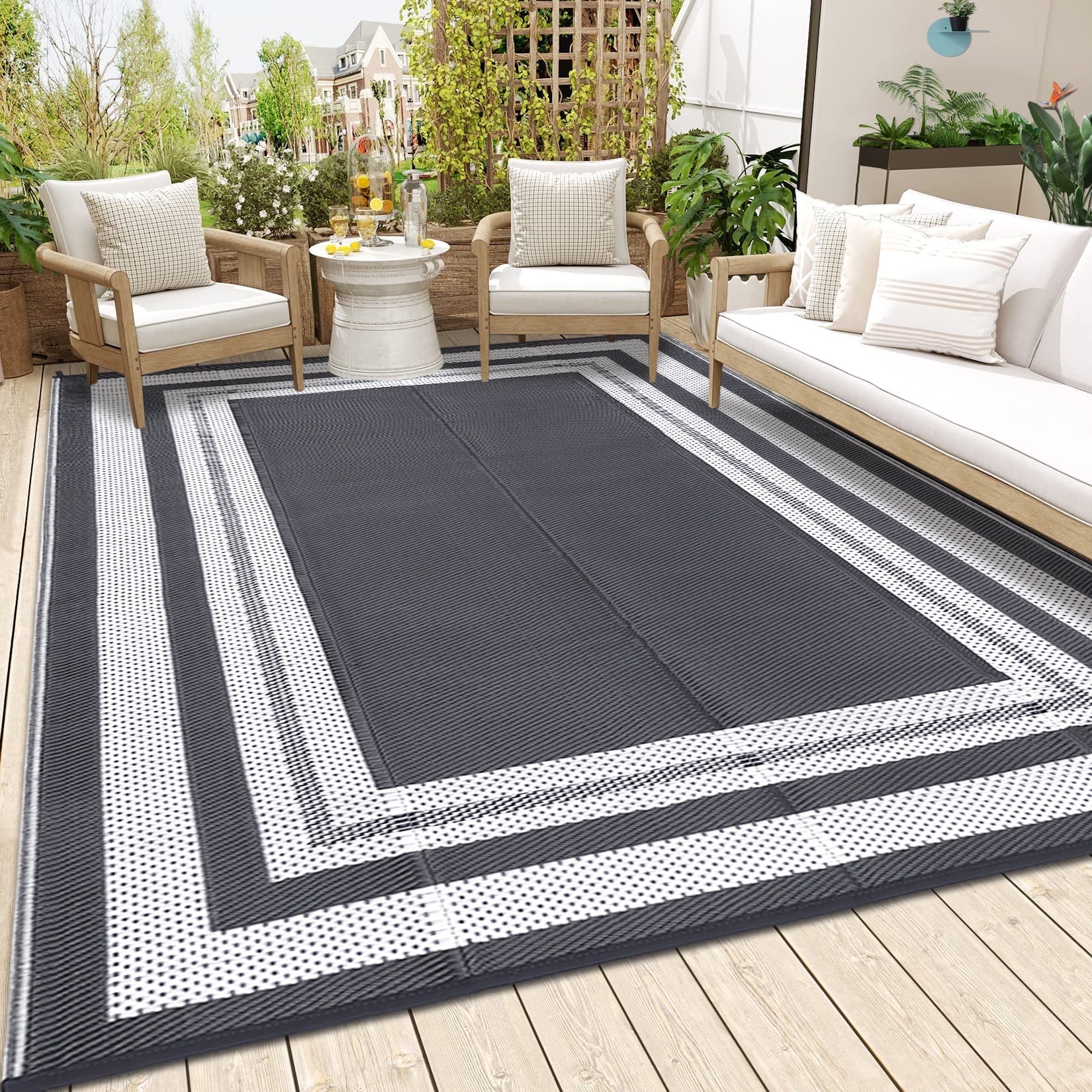 Click here for Garvee Gavee 9x12 Waterproof Outdoor Rug  Reversib... prices