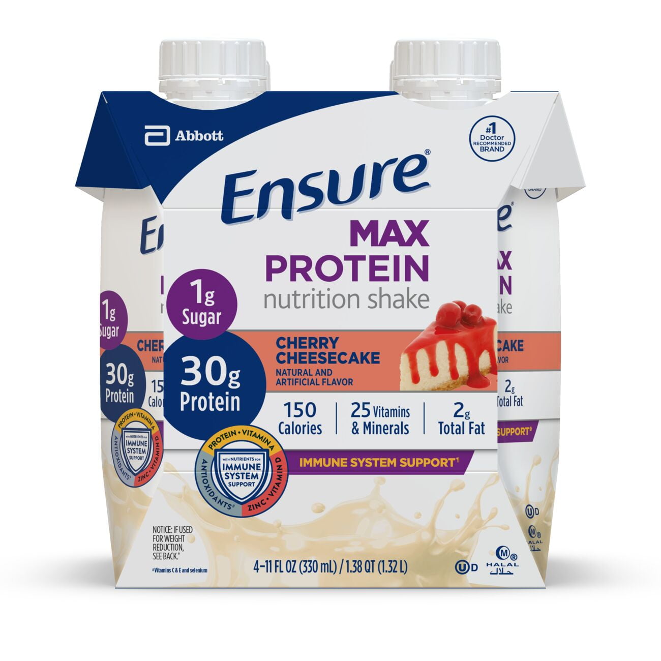Ensure Max Protein Nutrition Shake, Cherry Cheesecake, 11 fl oz, 4 ...