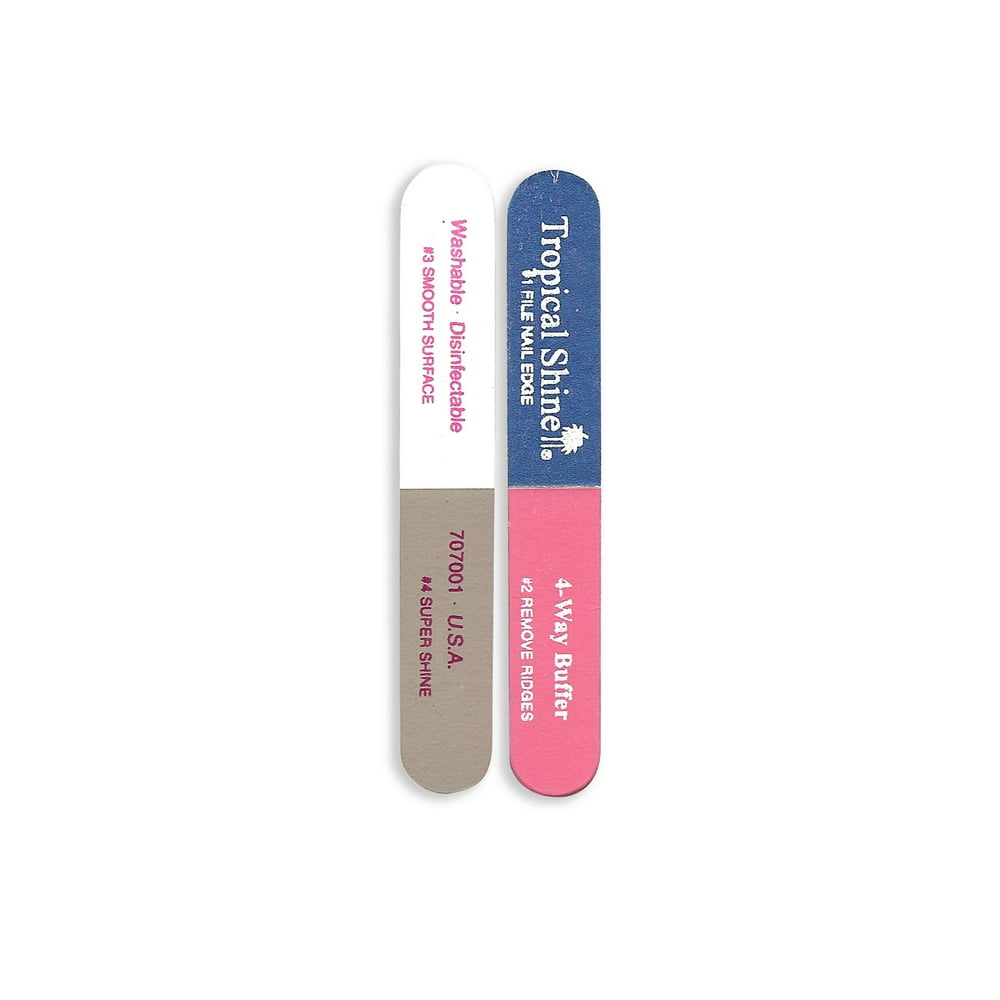 Tropical Shine Nail File Mini 4-Way Buffer (Medium/Fine - Smooth/Shine ...