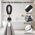 6Pcs Metal Kitchen Towel Clips with Braided Cotton Loop, Hanging Hand ...