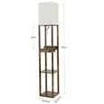 SUNMORY 63" Modern USB Ports Brown Floor Lamp with Beige Square Shade ...