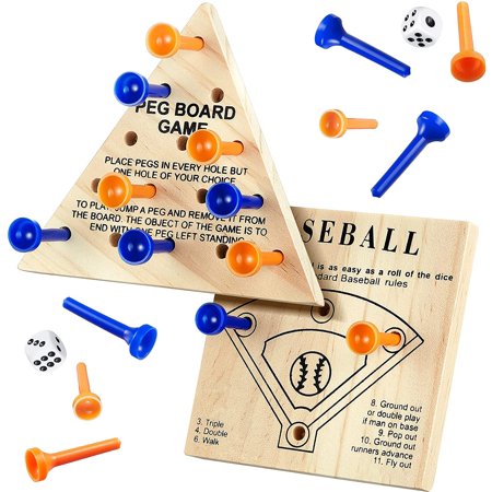 2 Pieces Stacking Peg Board Set Toy Wooden Triangle Peg Games Peg ...