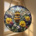 Bee and Wildflowers Glass Suncatcher – Garden Window Decor2101 ...