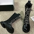 FEIFLY Kids Girls Boots With Rhinestones Classic Knee High Style ...