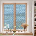 Boho Blue White Plaid Line Window Privacy Film, Rainbow Film Decorative ...