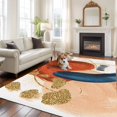 Area Rug 60×96in, Abstract Minimalist Theme Floor Carpet Living Room ...