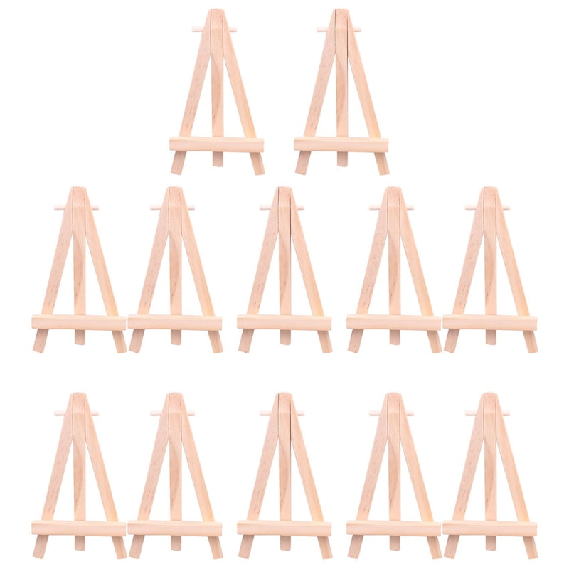 12 Pack 5 Inch Mini Wood Display Easel Natural Wooden Tripod Holder ...