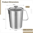 2L Stainless Steel Pitcher with Lid, 70 oz Measuring Cup with Dual ...