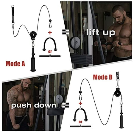 Gym Pulley System - DIY Exercise Set Up with Silent Pully, Tricep Rope ...