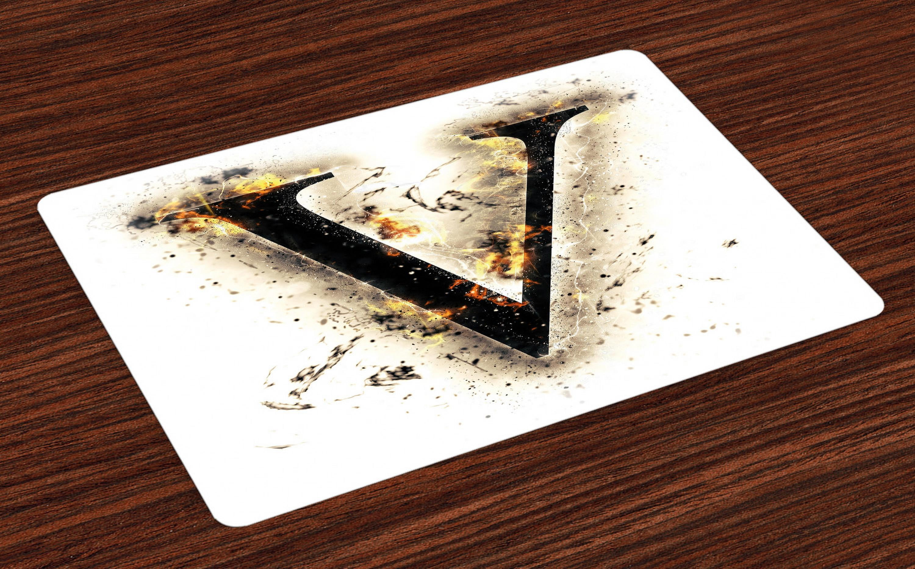 Ambesonne Letter V Place Mats Set of 4, Cool Burning Alphabet, Standard ...