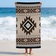 Brown Aztec 2-in-1 Beach Towel Backpack,Quick Dry Beach Towel Blanket ...